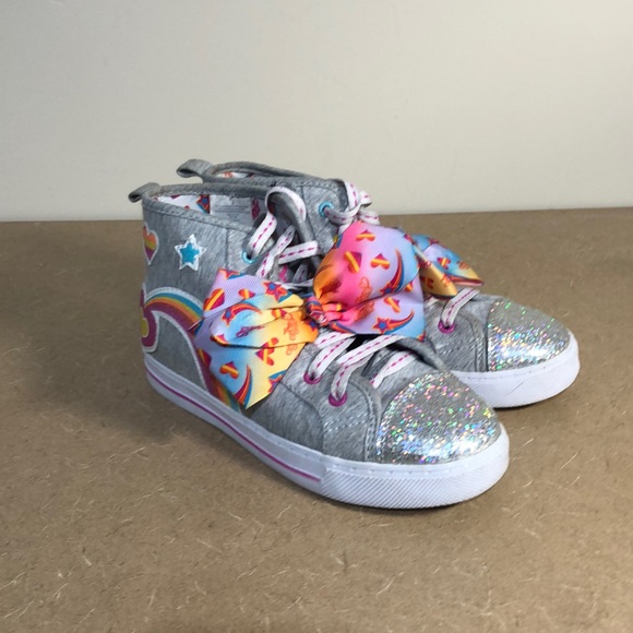 JoJo Siwa | Shoes | Jojo Siwa Sneakers Hightops Gray With Glitter Toes ...